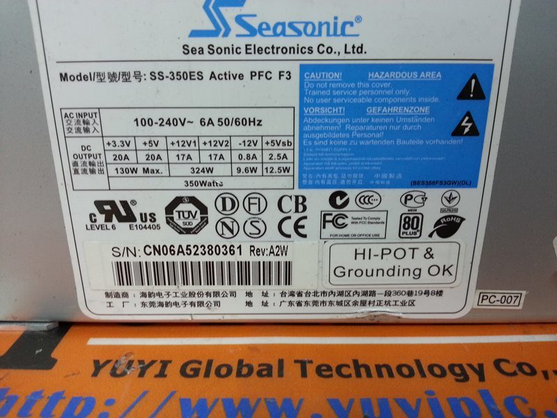 SEASONIC SS-350ES ACTIVE PFC F3 350W POWER SUPPLY - 裕益科技自動化設備可程式編碼器PLC分散式控制系統DCS